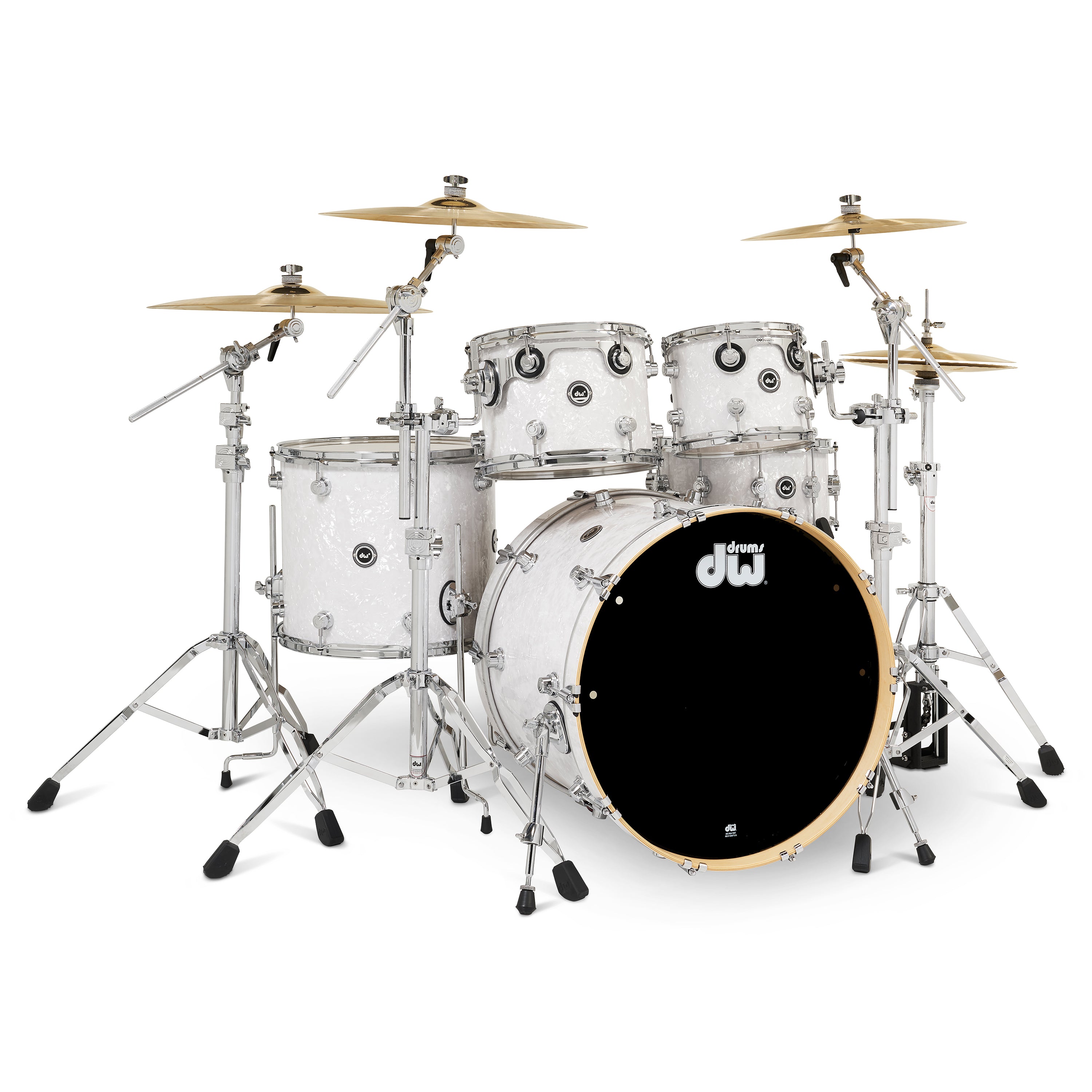 DW 5-piece Shell Pack & Cymbal Bundle White Marine Pearl