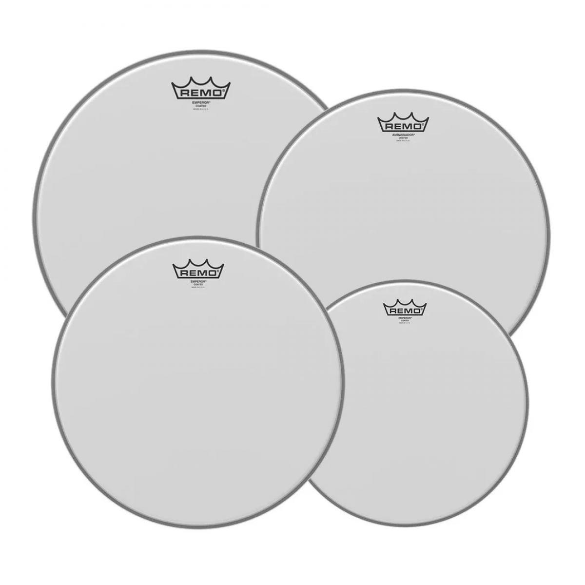 Remo PP-1020-BE Coated Emperor Fusion Pro Pack 10", 12", 14" w/ FREE 1