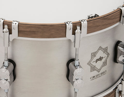 PDP Concept Select 3mm Seamless Aluminium w/Walnut Wood Hoops & Chrome