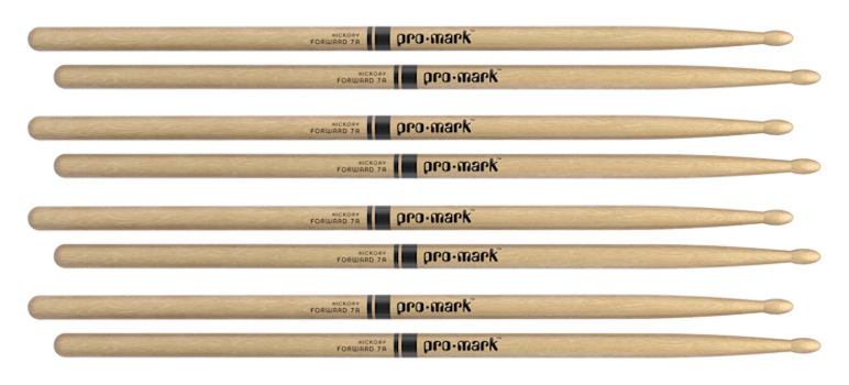 Promark 7A Wood Drum Sticks - 4 Pack